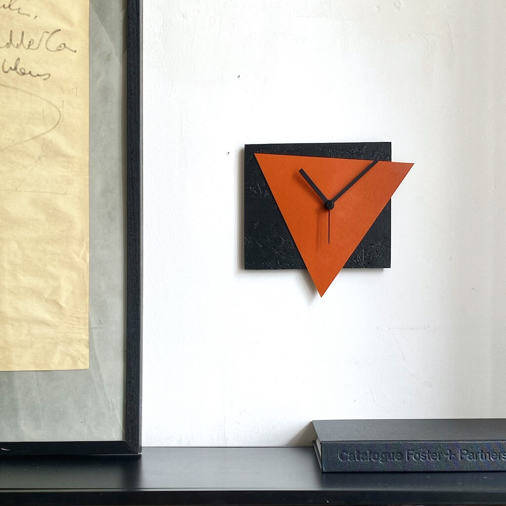 Orange Triangle Wall Clock • Jagged Squares